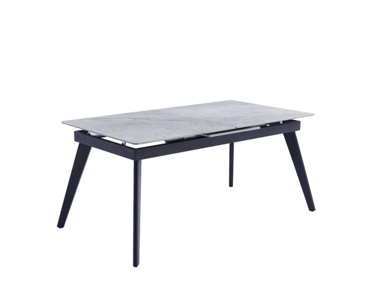 Nuasis - NOVAK - Table à manger extensible 71" porcelaine Blanc - gris-42